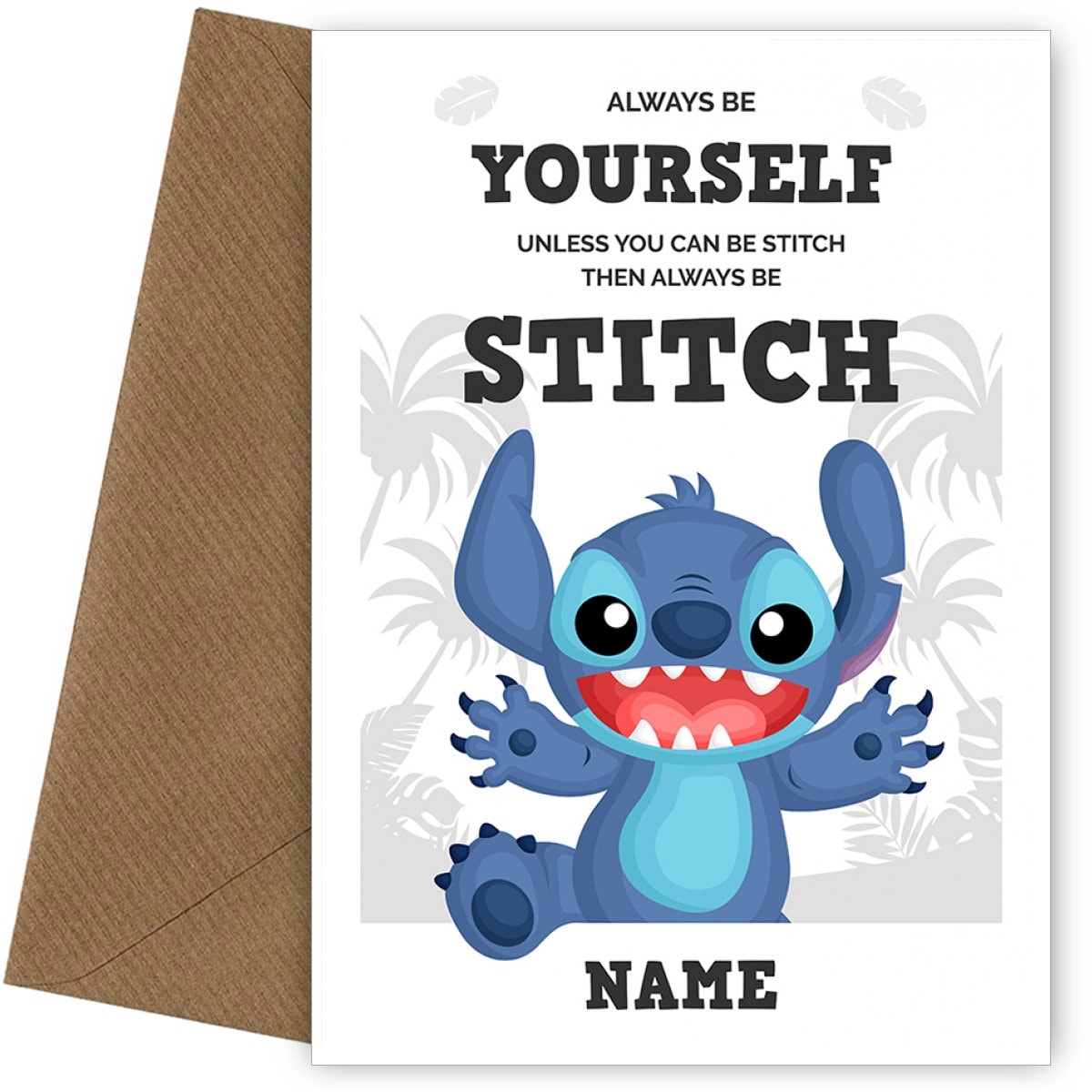 Personalised STITCH Birthday Card Always be Stitch. Son | Etsy