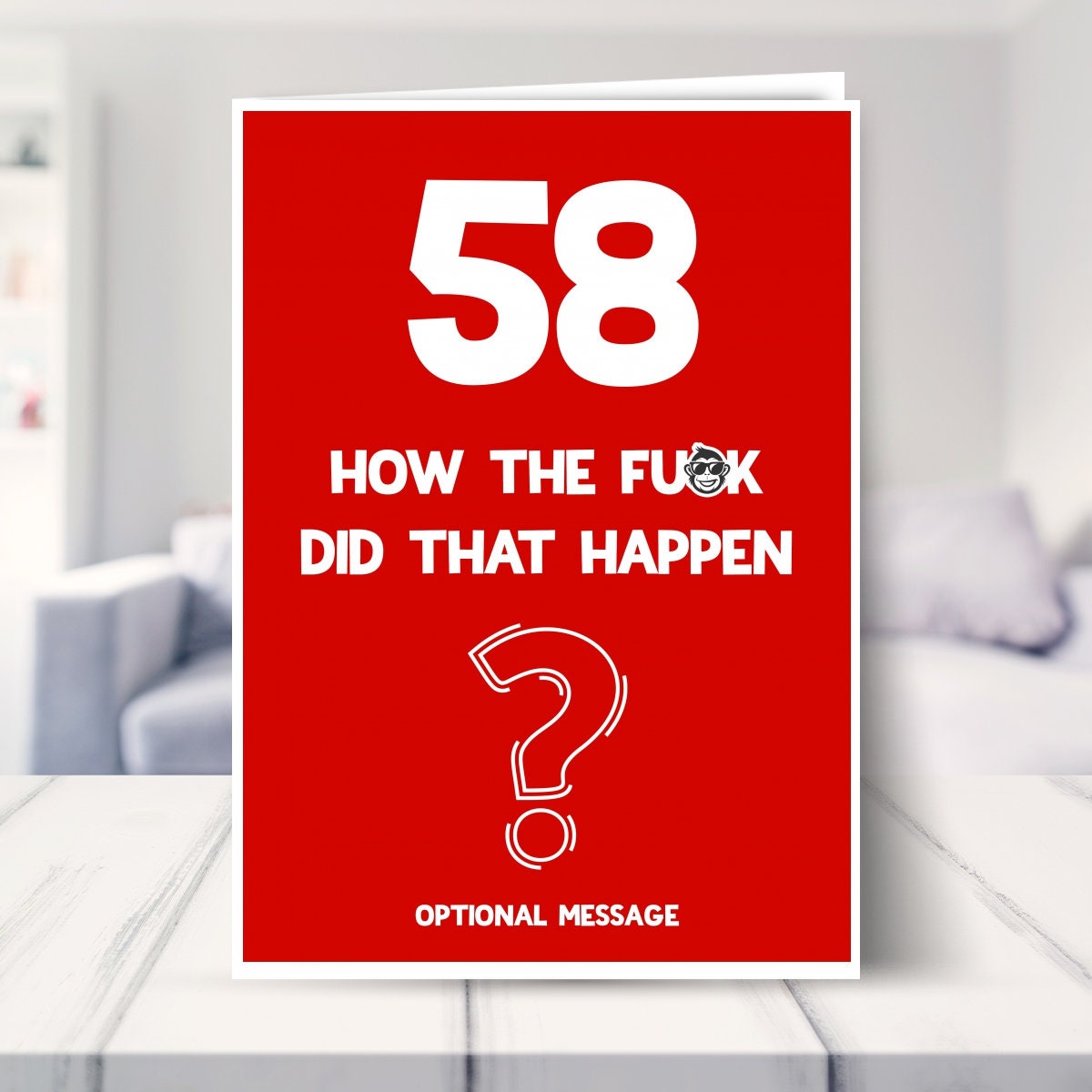 58th Birthday Card for Him or Her Rude and Funny Birthday | Etsy