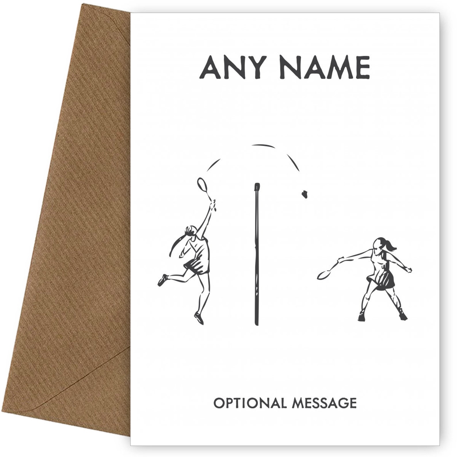 Personalised Badminton Birthday Card for Girls. Perfect for a | Etsy