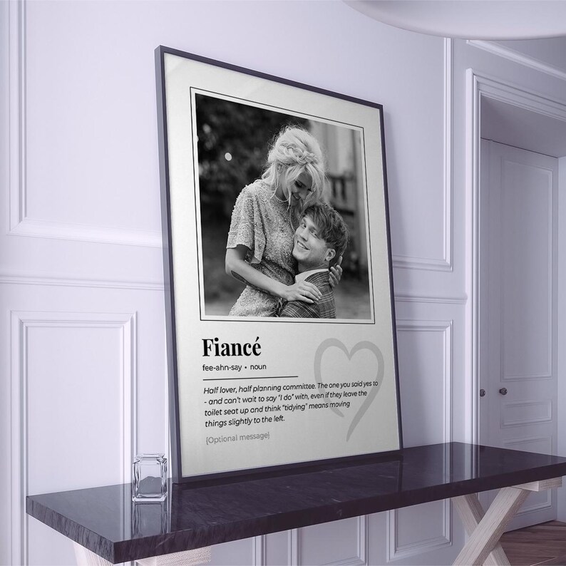 Fiance Definition Print | Personalised Fiance Wall Art | Dictionary ...