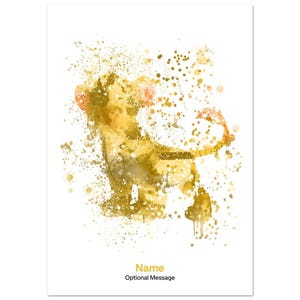 Personalised Simba Poster for Kids Bedroom the Lion King Print With ...