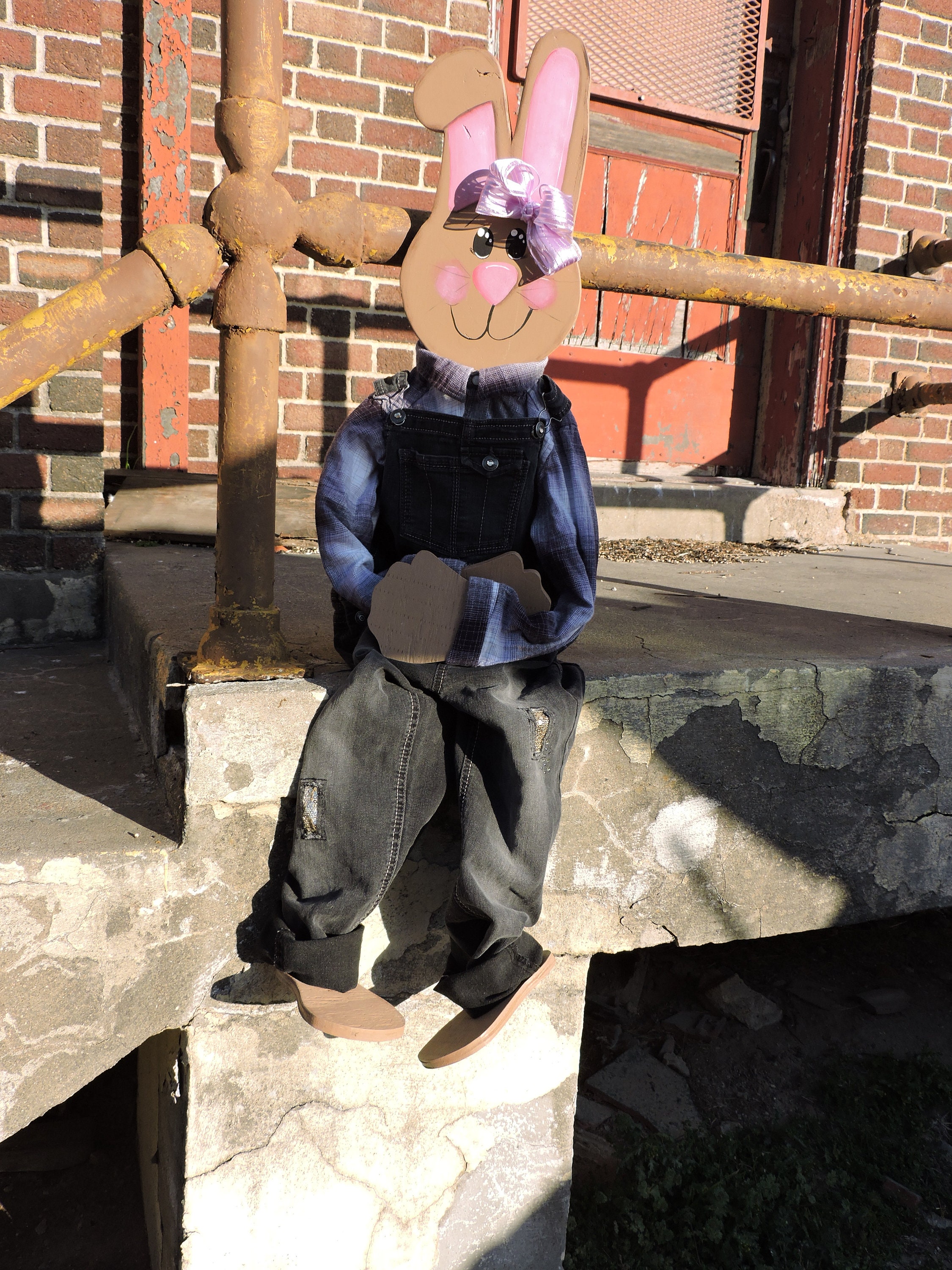 Girl Spring Easter Bunny Porch Sitter Home Decor, DIY Outdoor Spring ...