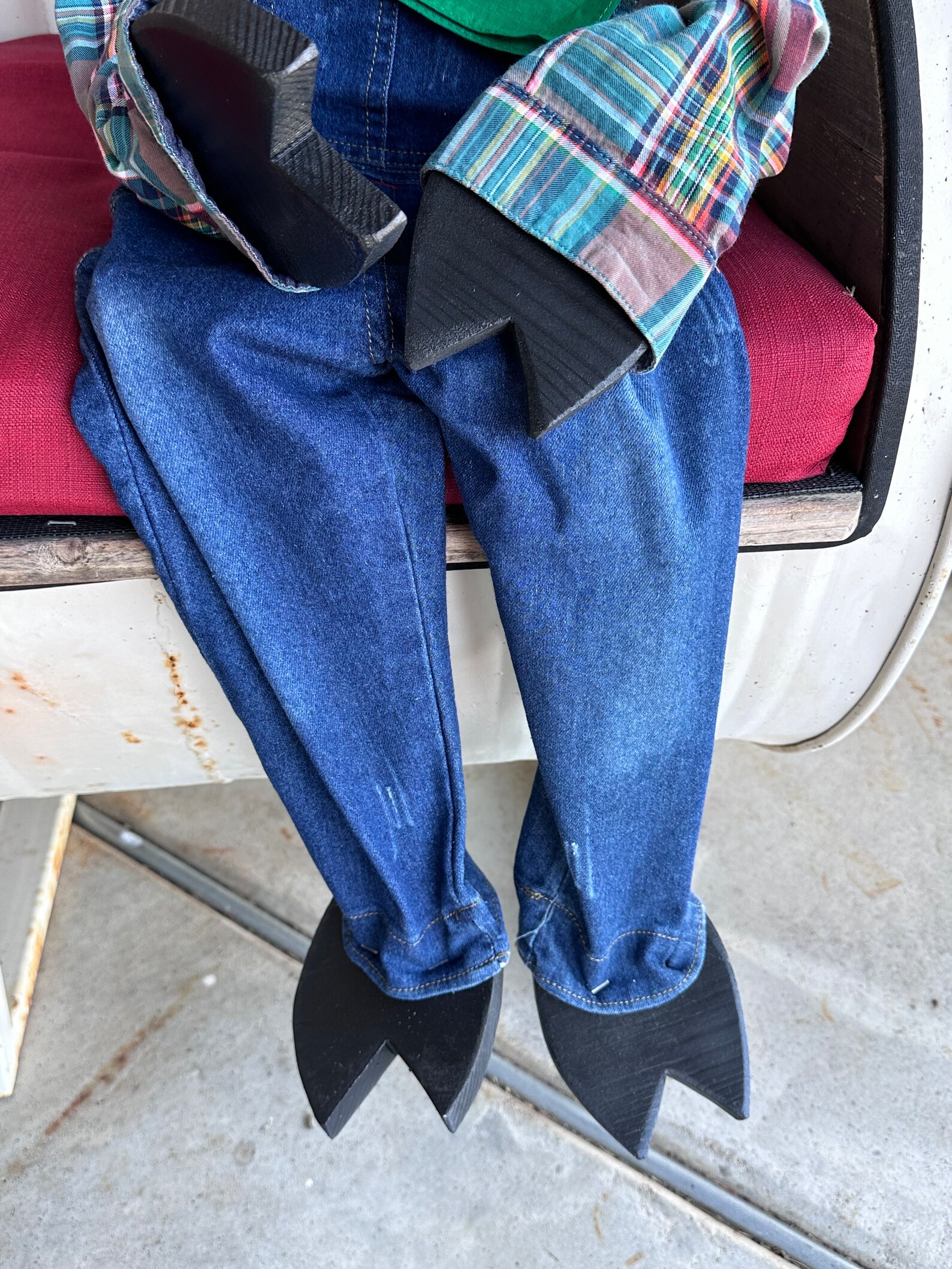 Cow Fall Porch Decoration, Hay Bale Decor, Posable Porch Sitter ...