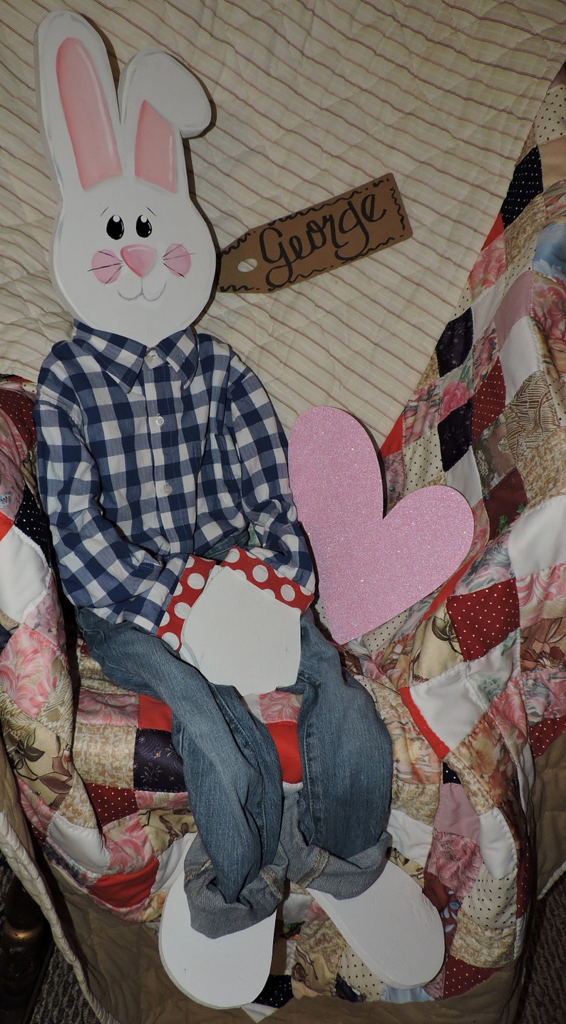 Spring Easter Bunny Porch Sitter Home Decor, DIY Outdoor Spring ...