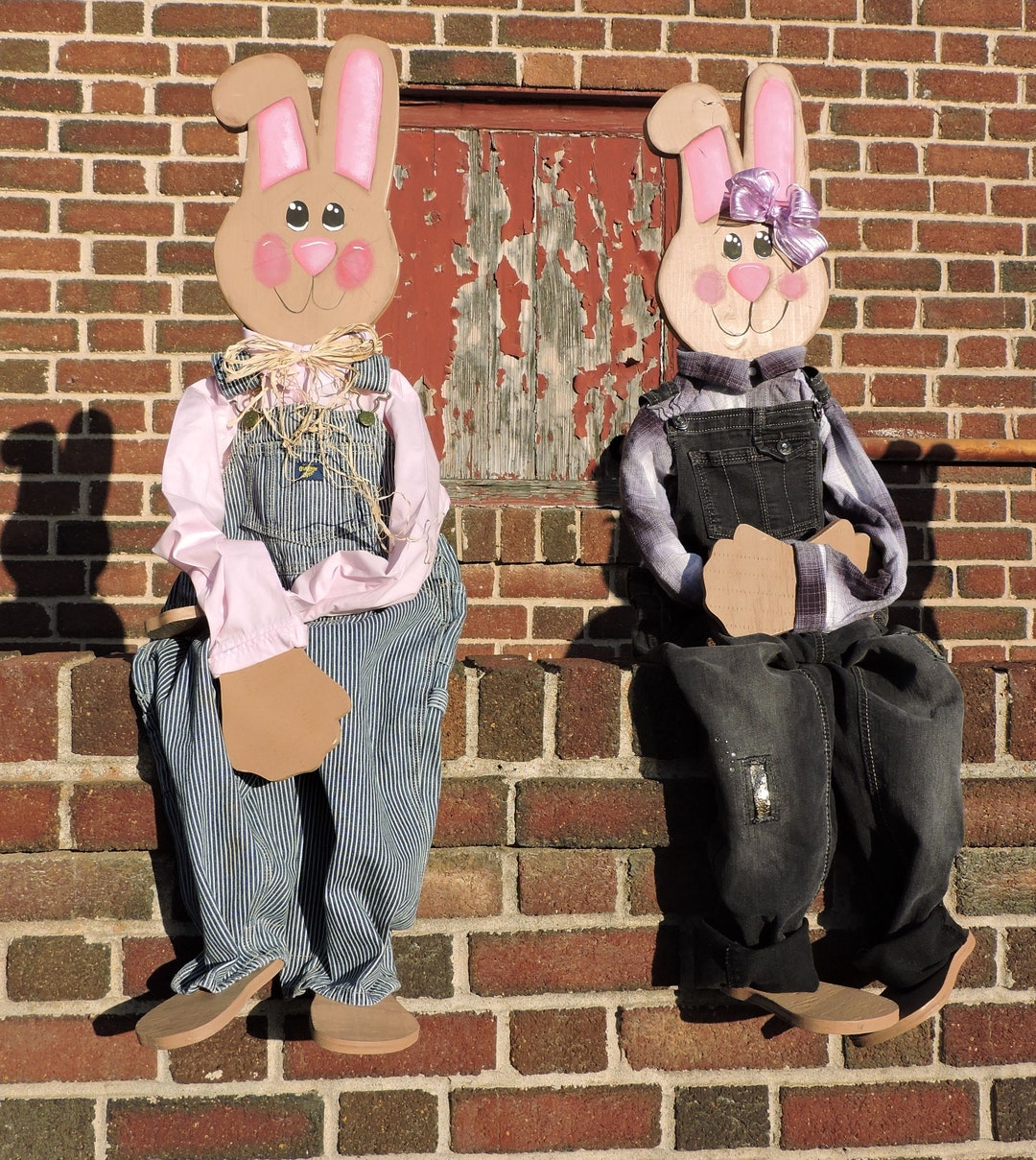 Girl Spring Easter Bunny Porch Sitter Home Decor, DIY Outdoor Spring ...