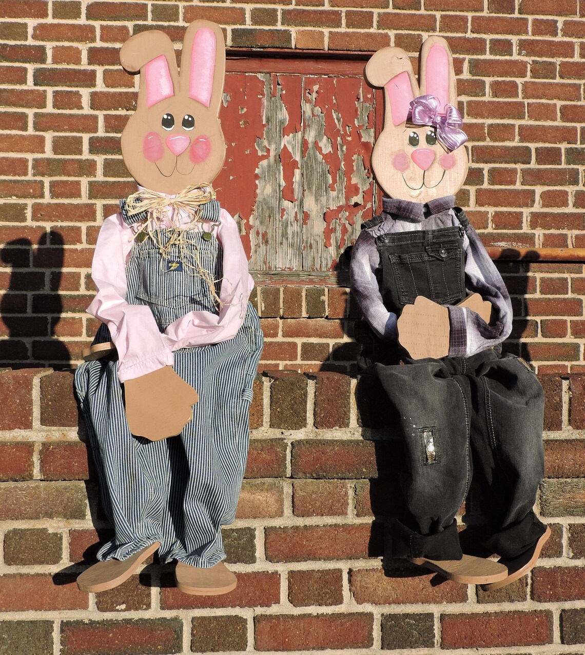 Girl Spring Easter Bunny Porch Sitter Home Decor, DIY Outdoor Spring ...