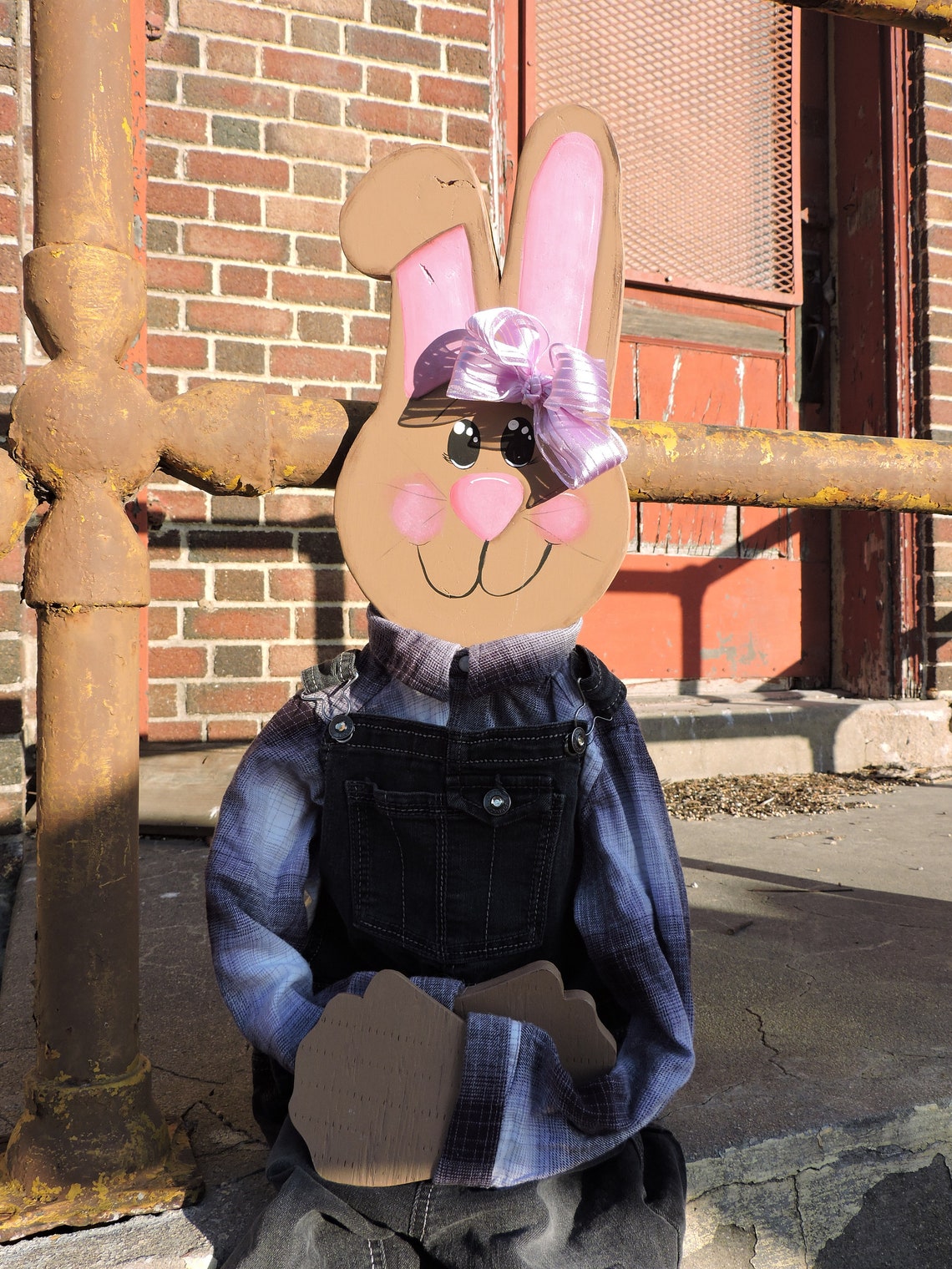 Girl Spring Easter Bunny Porch Sitter Home Decor, DIY Outdoor Spring ...