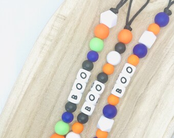 Floral Boho Ghost Pacifier Clip, Halloween Binky Clip, Baby Girl ...