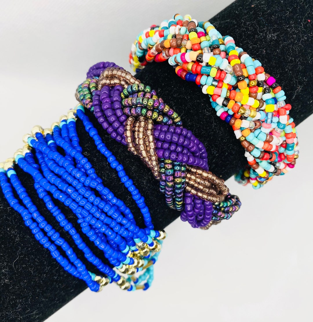 Braided Beaded Bracelet - Etsy