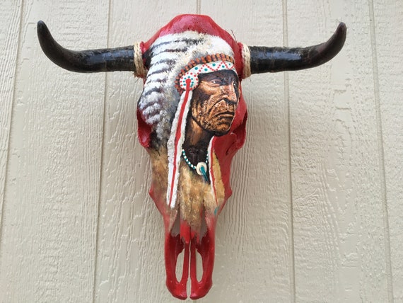 Art Objects Art & Collectibles Sculpture with Polished 19 wide horns ...