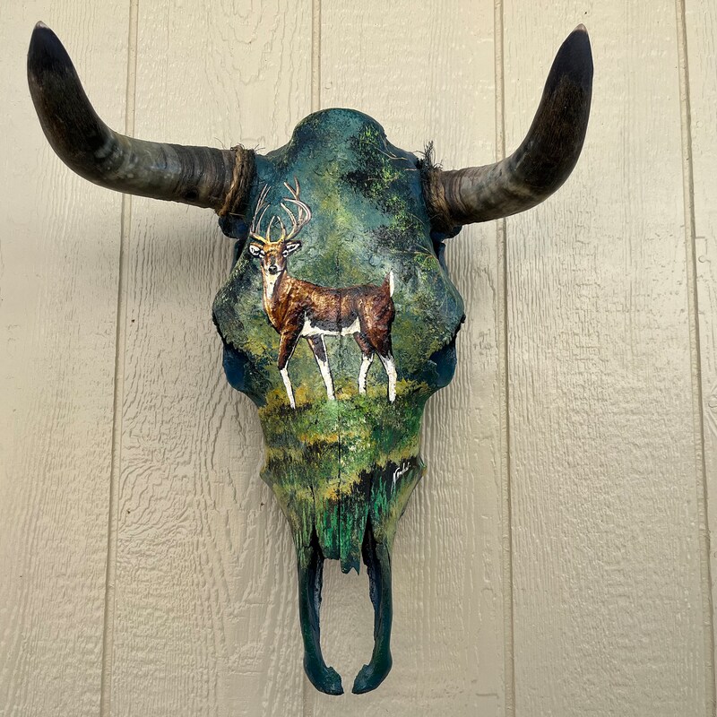 Painted Skull - Etsy