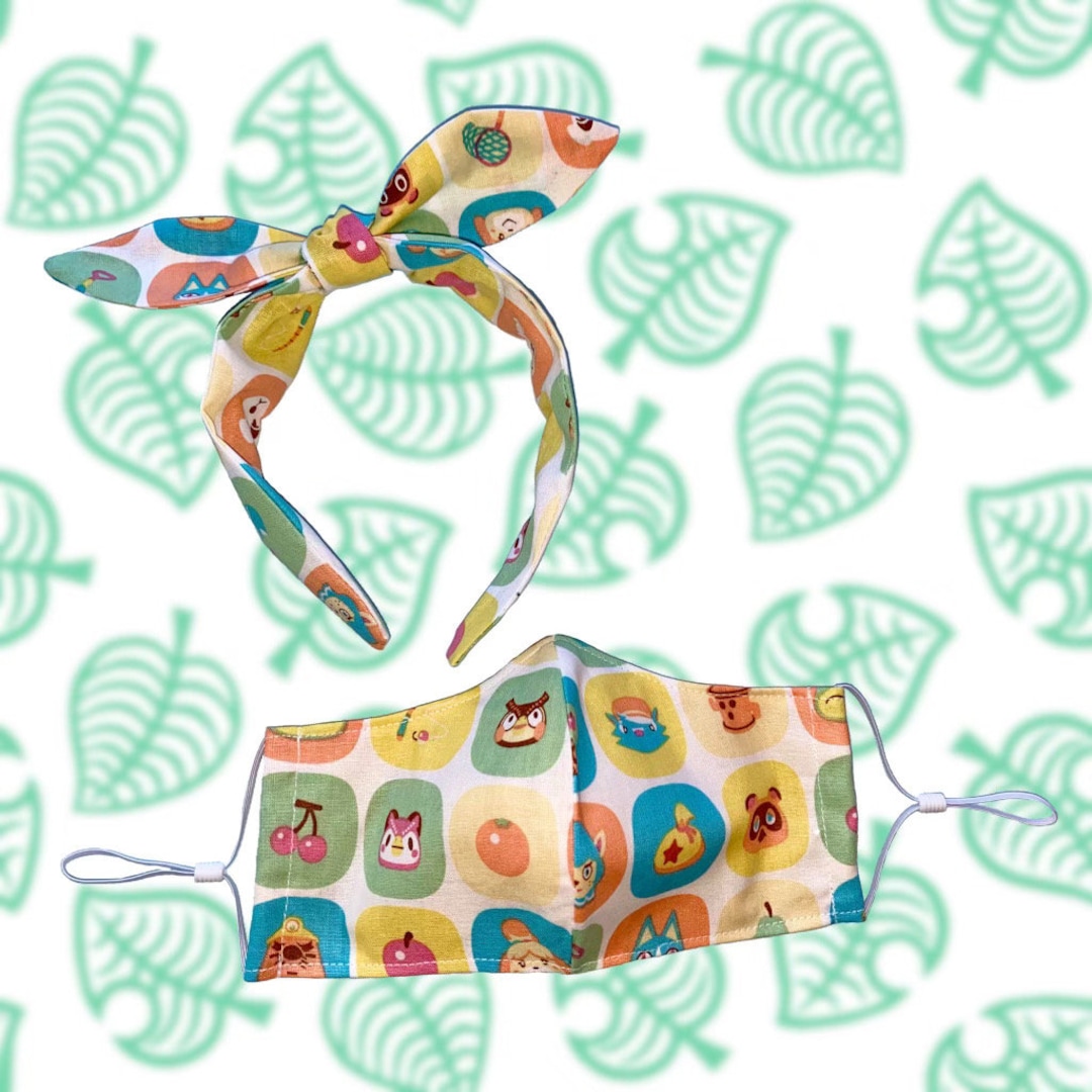 Animal Crossing Face Mask & Headband ACNH Washable/reusable - Etsy