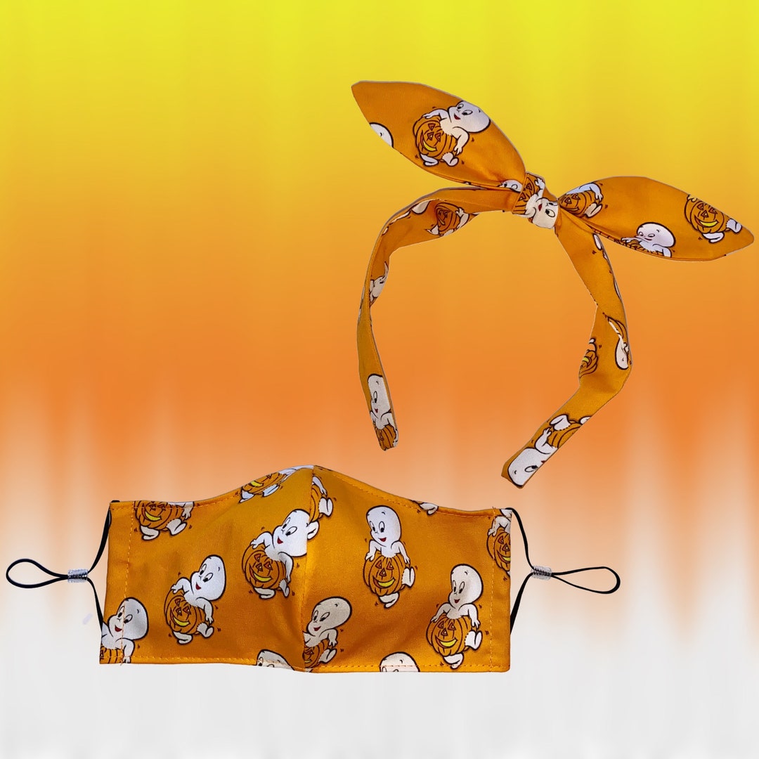 Casper the Friendly Ghost Face Mask & Headband, Spooky Halloween ...