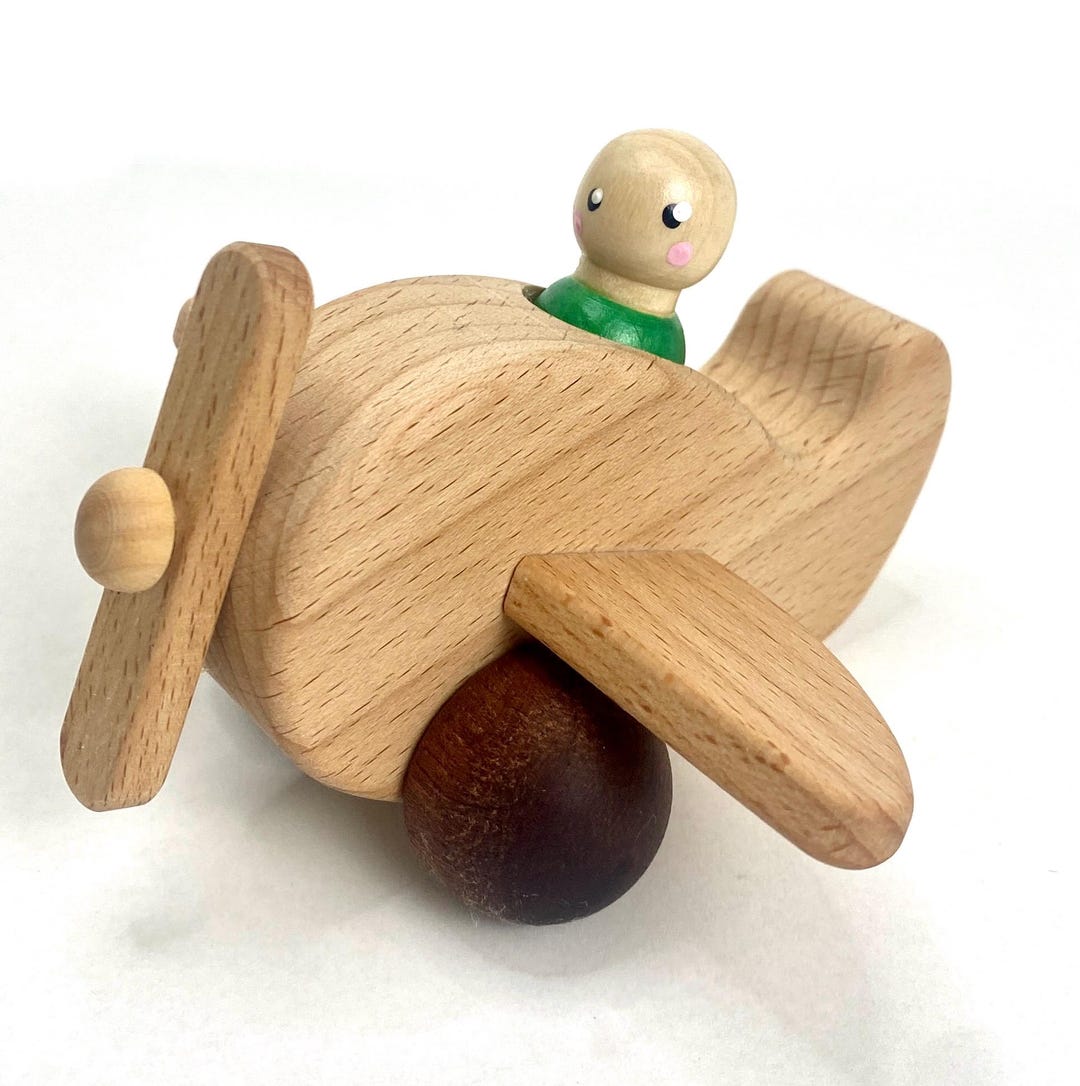 Handmade Wooden Toy Airplane With Peg Doll: Montessori Toddler Gift - Etsy