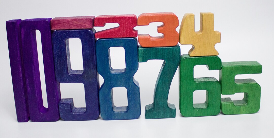 Wood Stacking Numbers - Math Blocks - Etsy