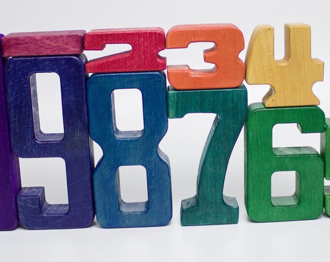 Wood Stacking Numbers - Math Blocks - Etsy
