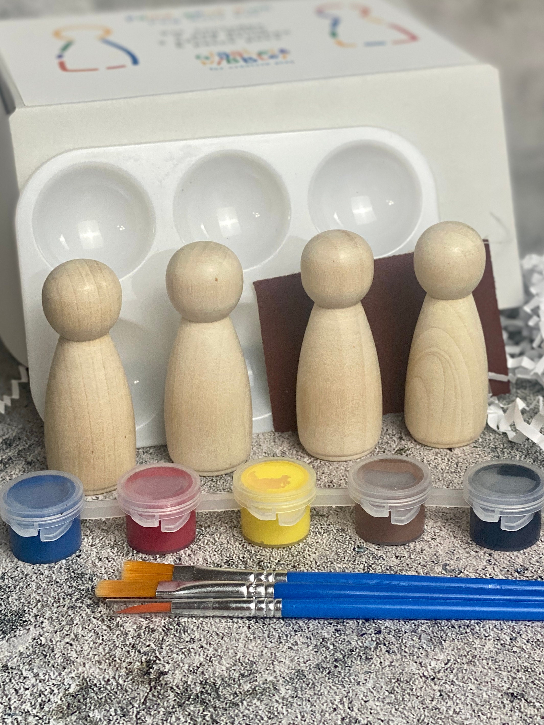 Paint You Own Peg Doll Kit PYO DYI Peg People Set - Etsy