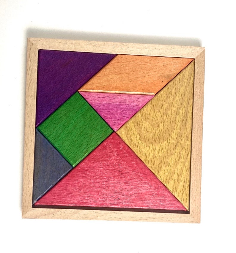Montessori Wooden Tangram Puzzle – Eco-friendly Educational Toy – Brain ...