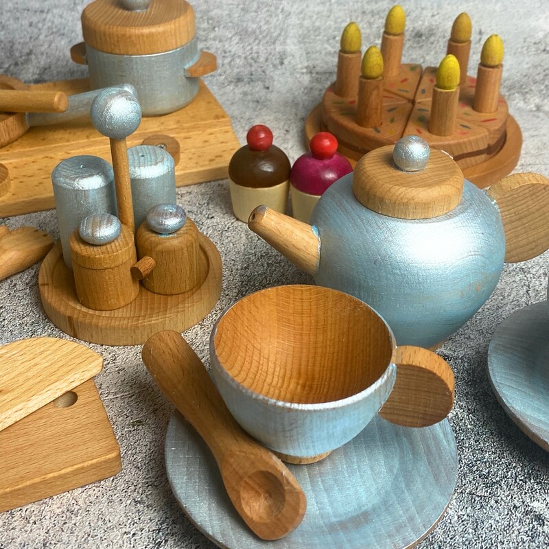 Wooden Tea Set - Etsy