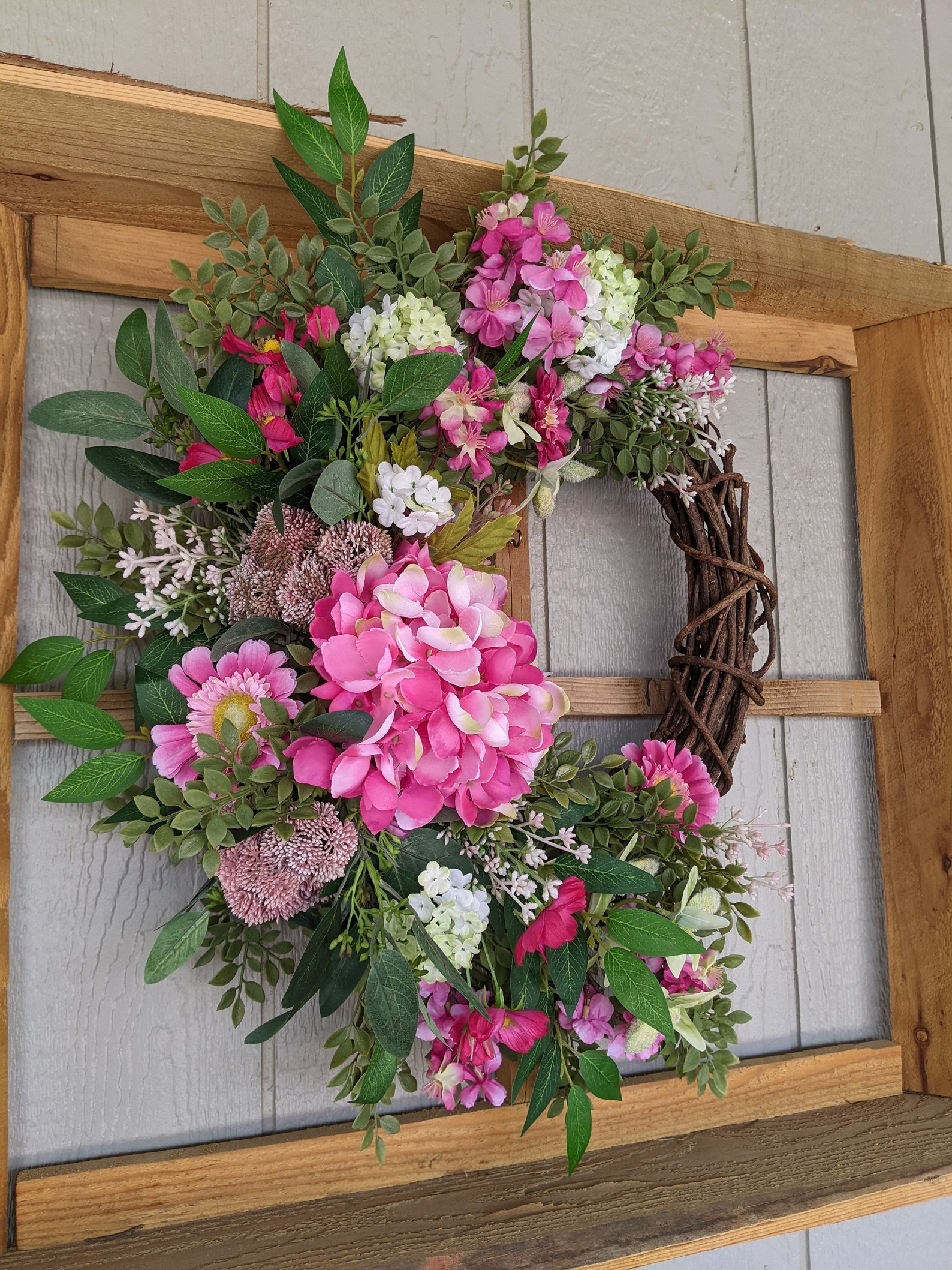 Spring Wreath Summer Wreath hydrangea Wreath Front Door Wreath Home ...