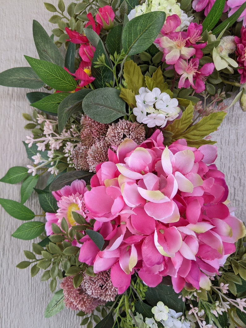 Spring Wreath Summer Wreath hydrangea Wreath Front Door Wreath Home ...