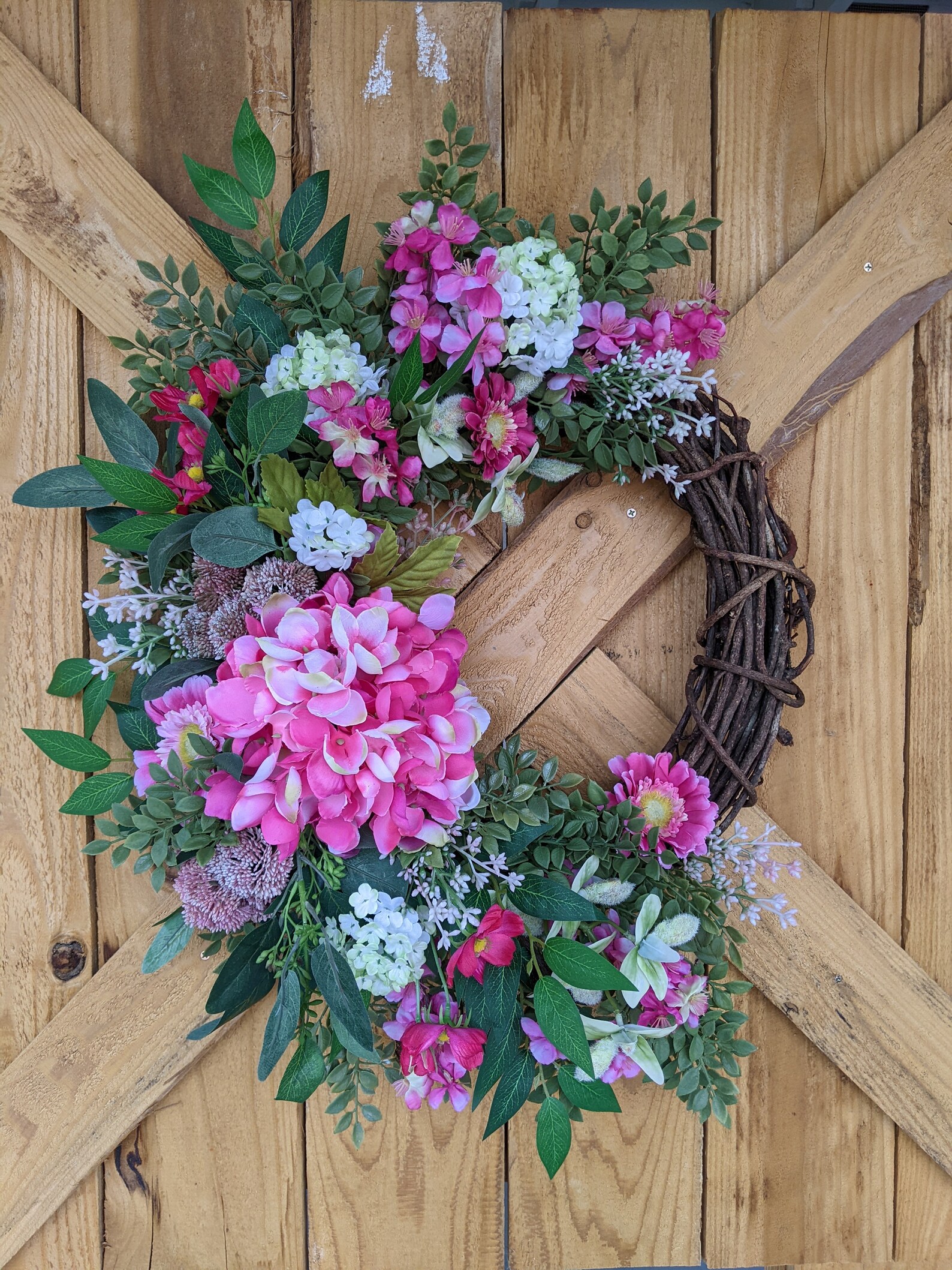 Spring Wreath Summer Wreath hydrangea Wreath Front Door Wreath Home ...