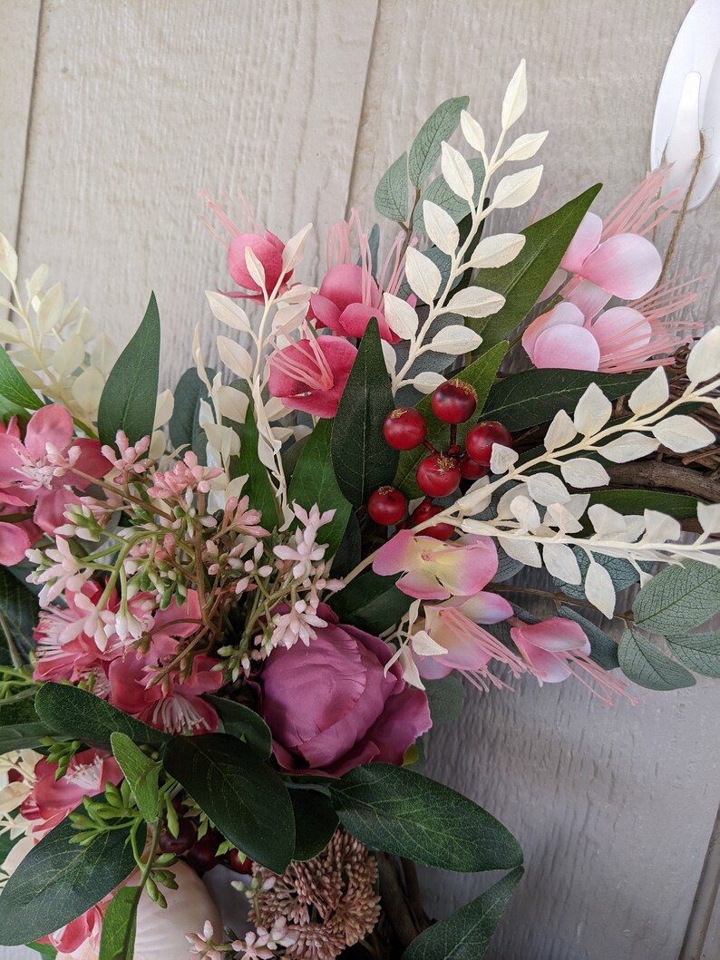 Spring Peony Wreath Housewarming Gift Front Door Decor French Style ...