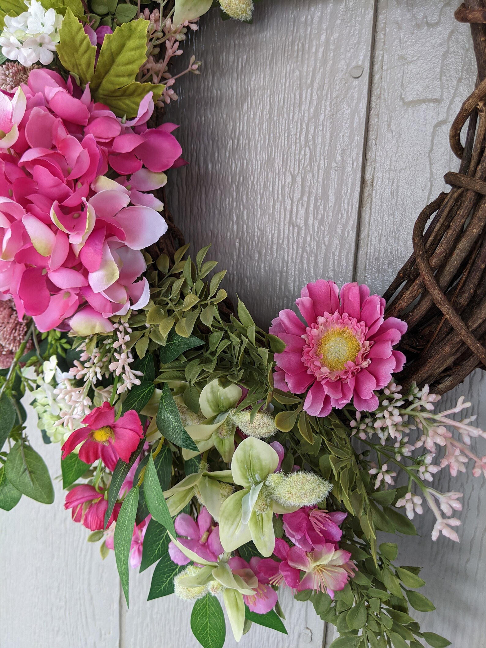 Spring Wreath Summer Wreath hydrangea Wreath Front Door Wreath Home ...