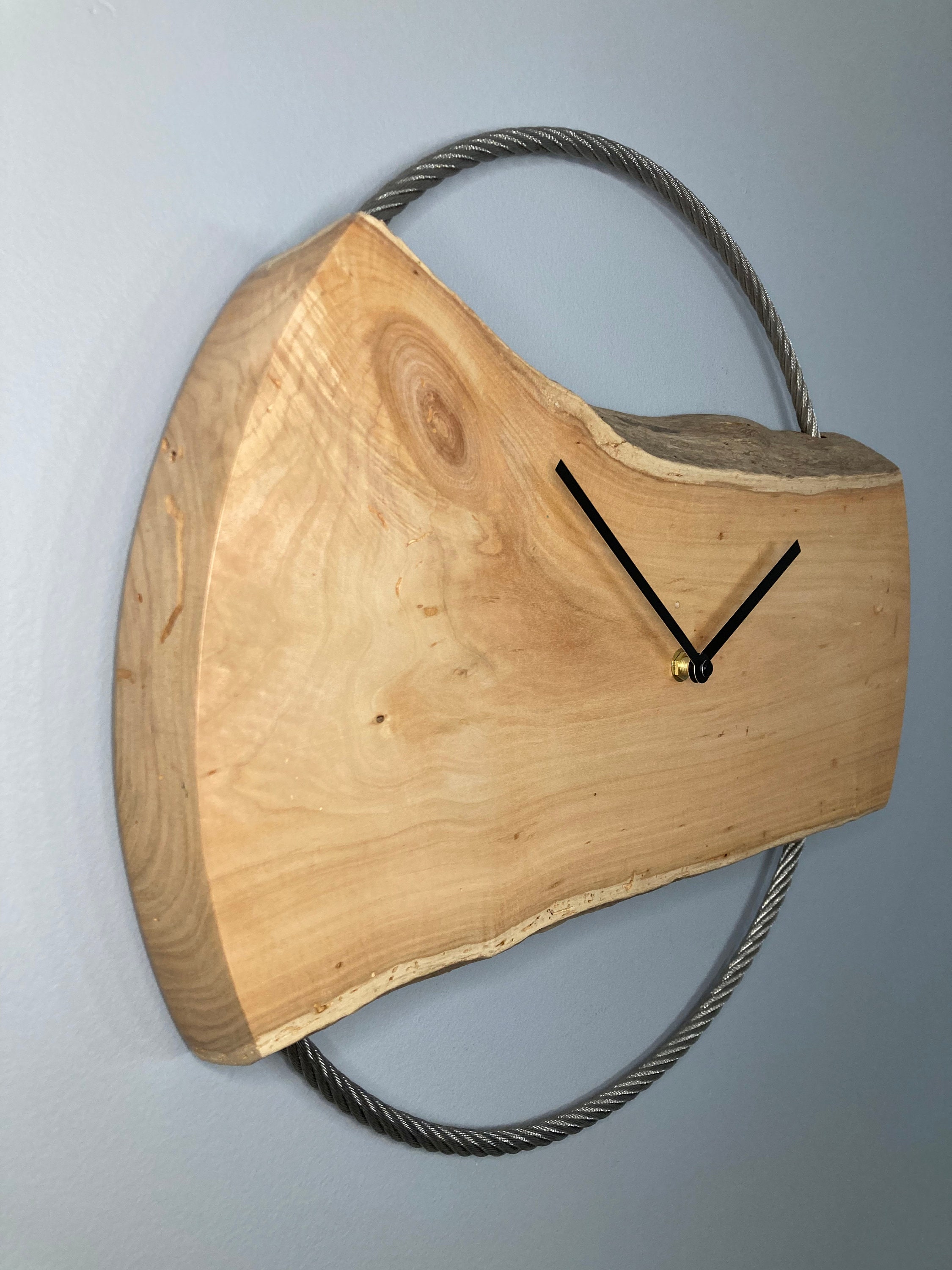 Live Edge Wood Clock. Canadian Maple & Stainless Steel - Etsy
