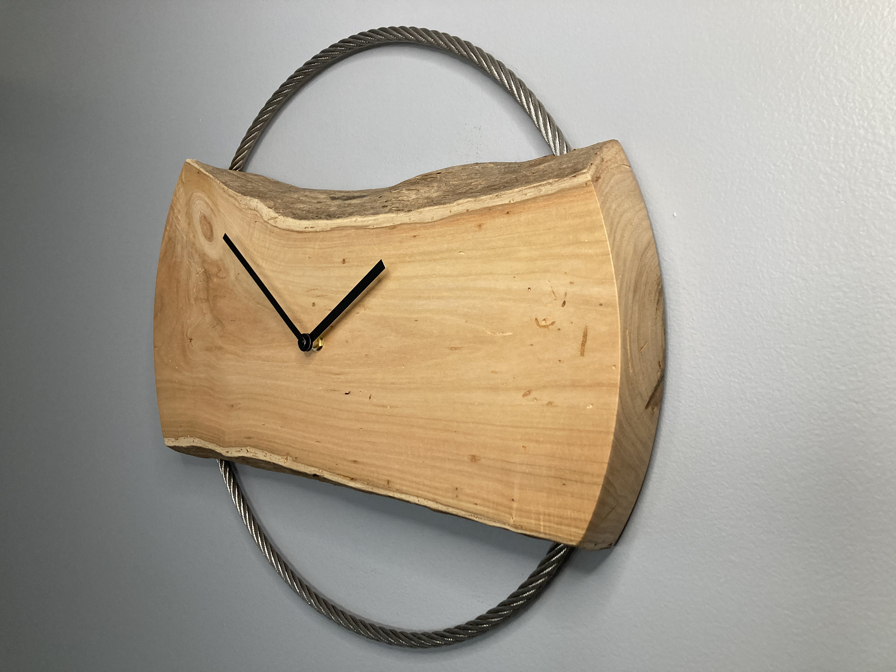 Live Edge Wood Clock. Canadian Maple & Stainless Steel - Etsy