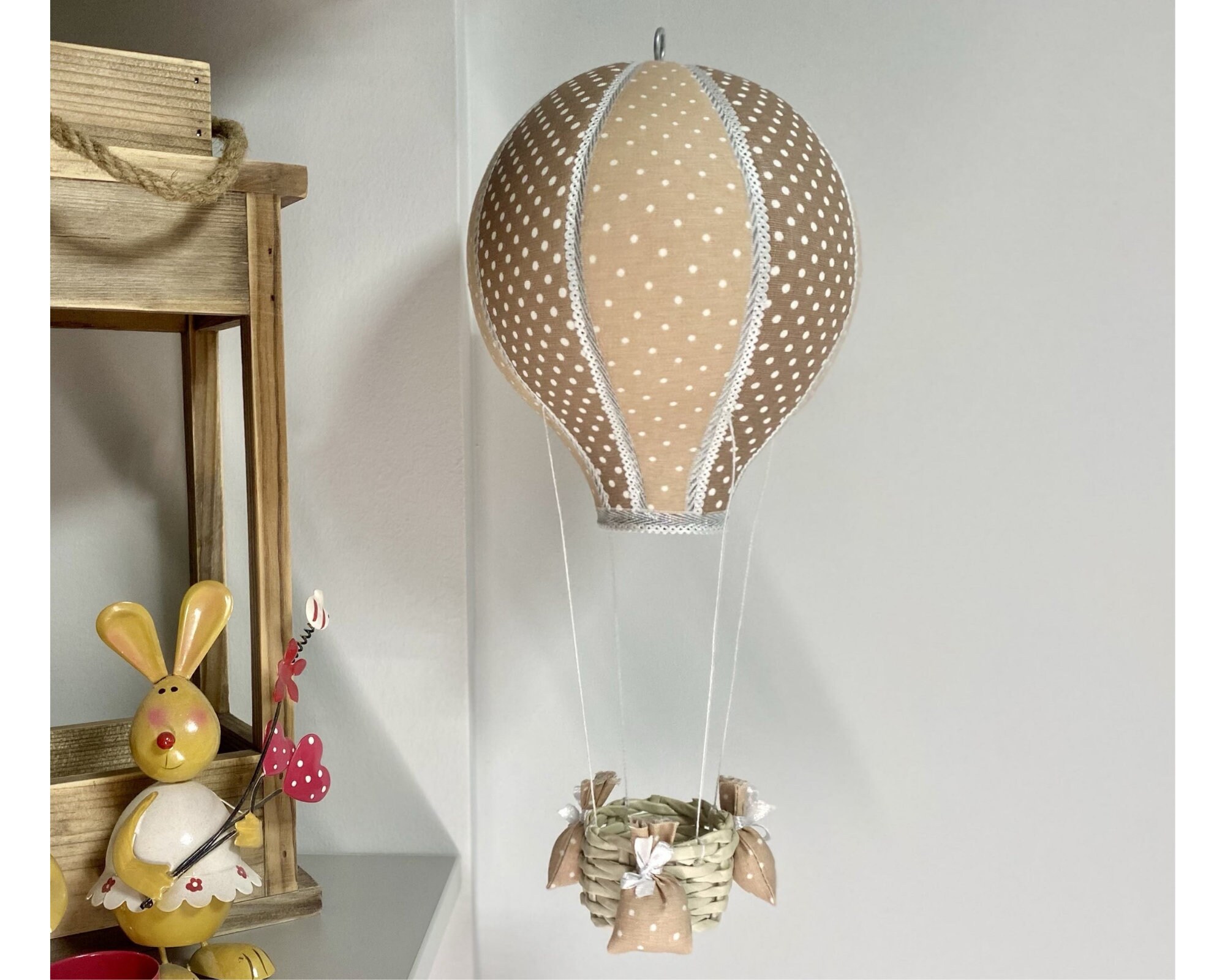 Hot Air Balloon Decorations With Wicker Basket Travel Room Etsy