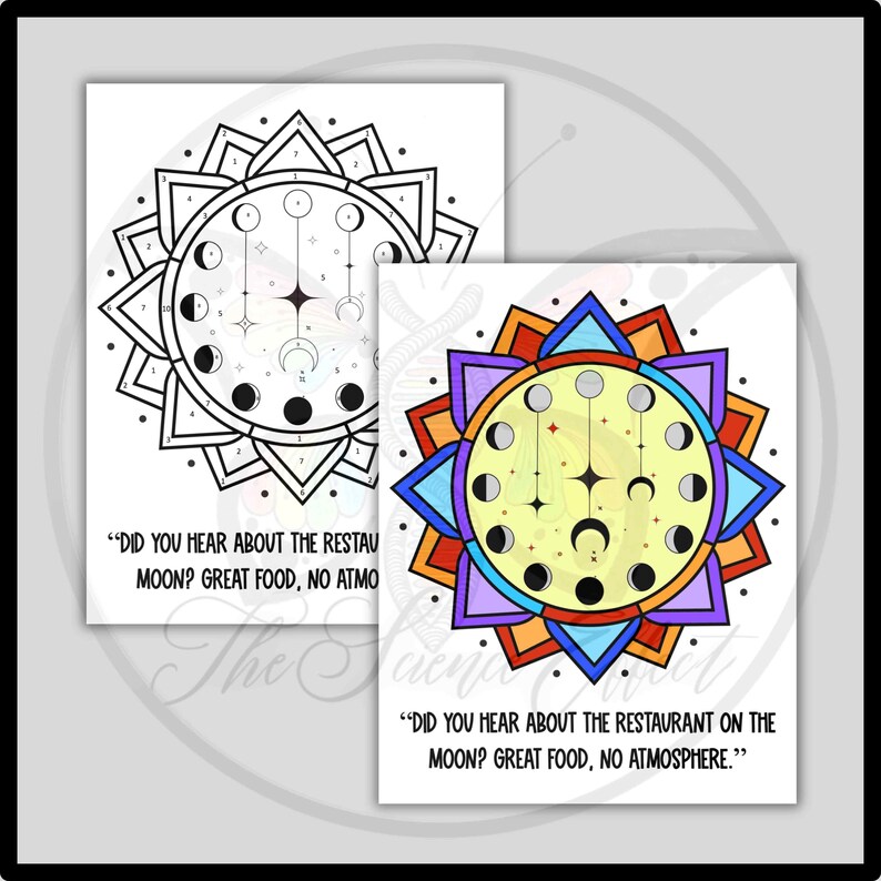Moon Phases Color by Number Worksheet: Lunar Cycle Science Activity ...