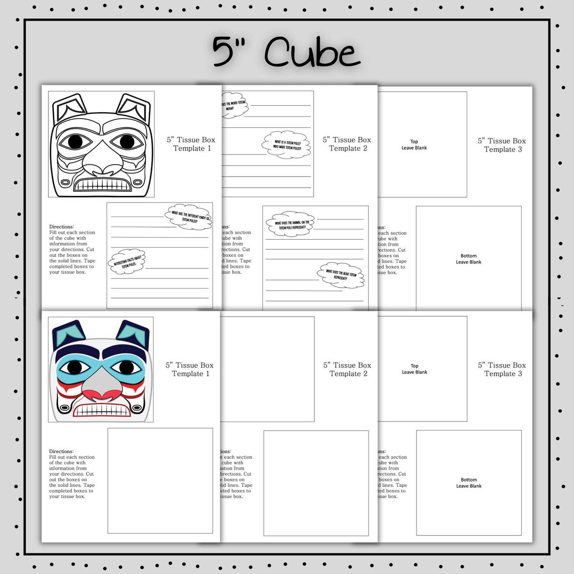 Native American Totem Pole Project Cube: 3D Science Craft (digital ...