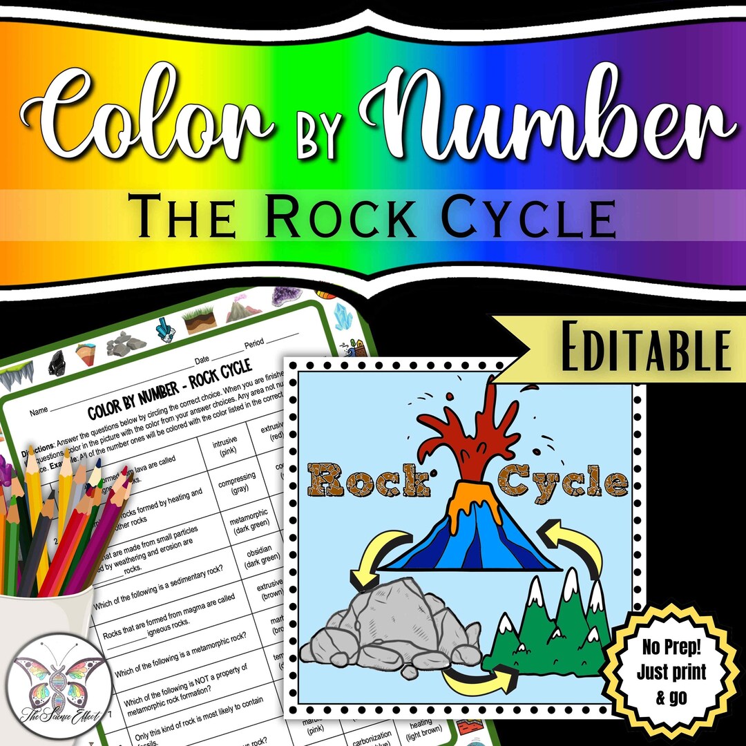 Rock Cycle Color by Number Science Color by Number Worksheet - Etsy