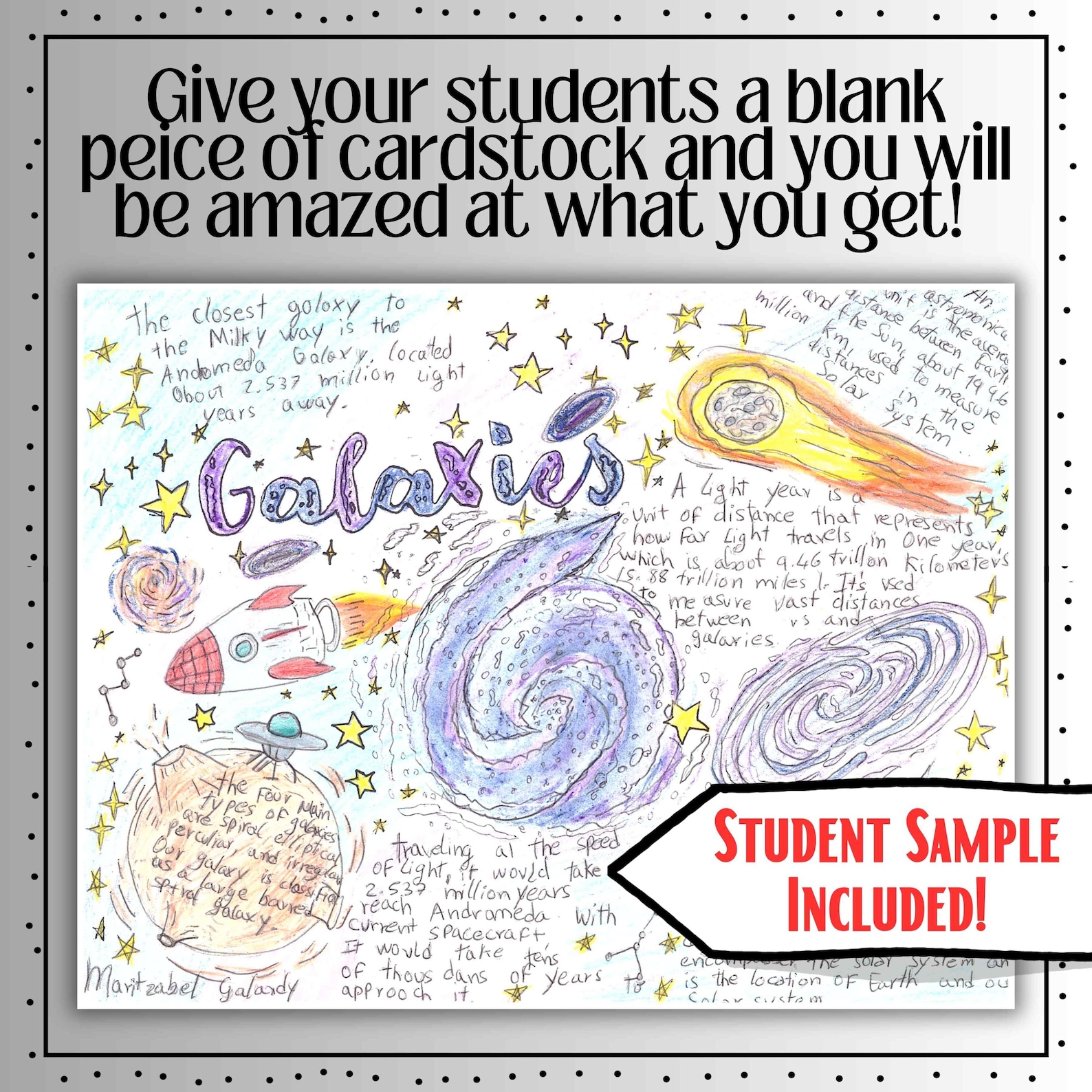 Galaxies One Pager Project ~ Science One Pager Research Project - Etsy