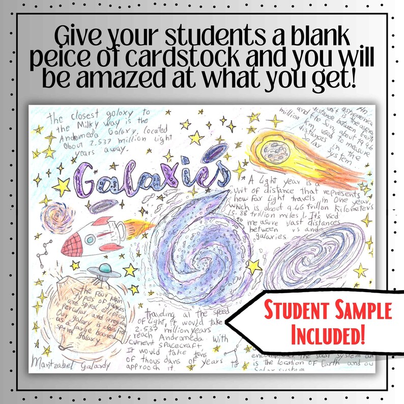 Galaxies One Pager Project ~ Science One Pager Research Project - Etsy