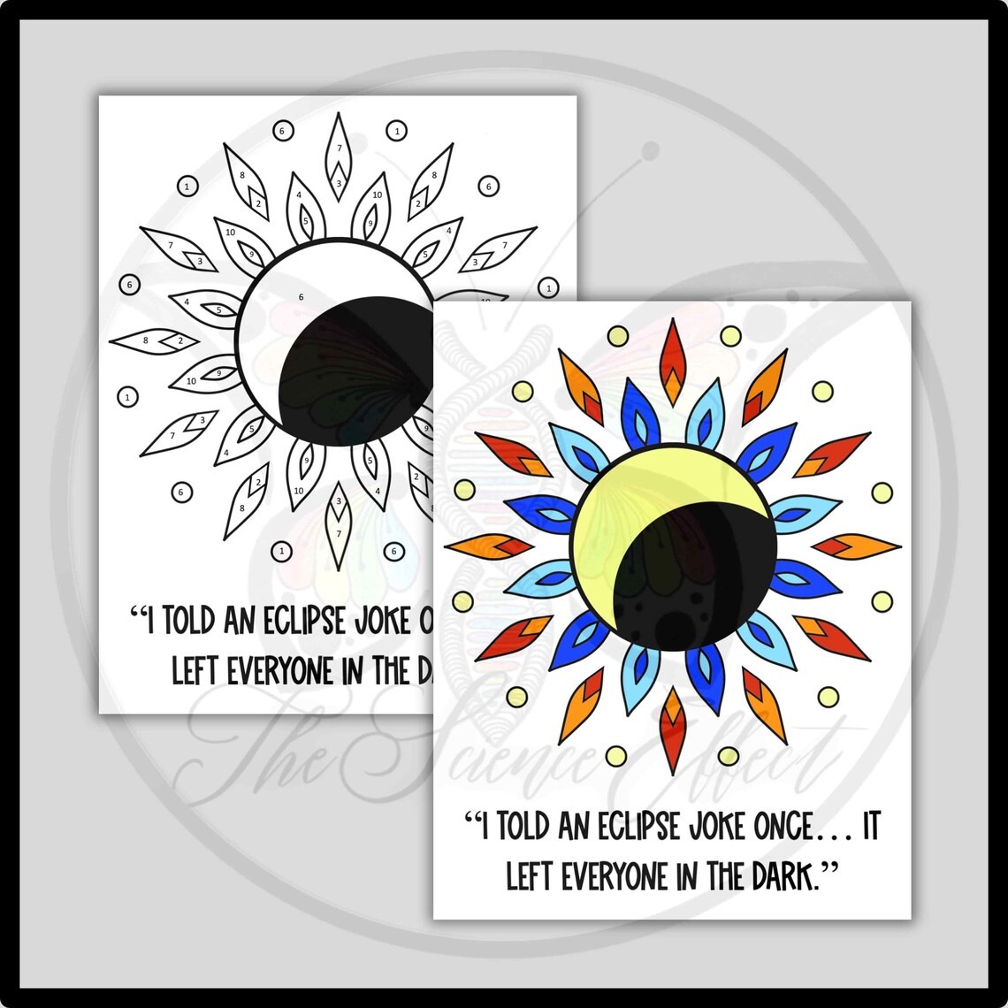 Eclipses Color by Number Worksheet: Science Activity (PDF & PPT) - Etsy