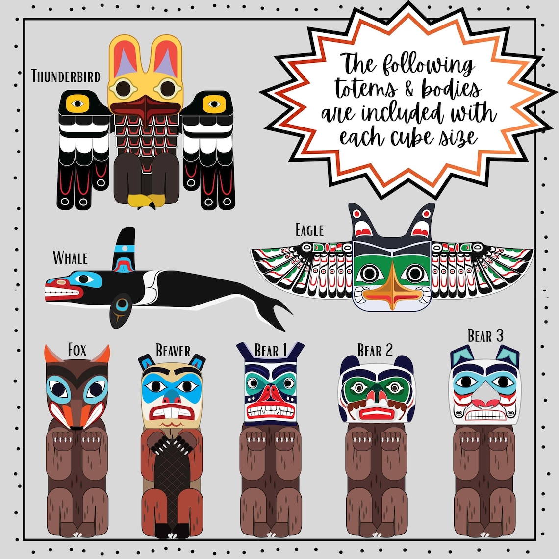 Native American Totem Pole Project Cube: 3D Science Craft (digital ...