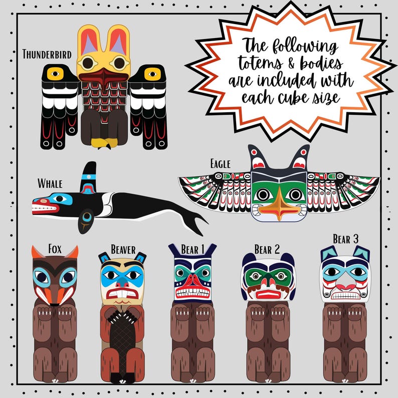 Native American Totem Pole Project Cube: 3D Science Craft (digital ...