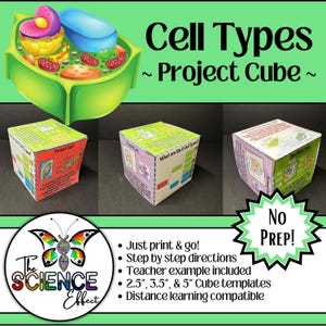 Cell Types 3D Research Project Cube | Middle School Science Project ...