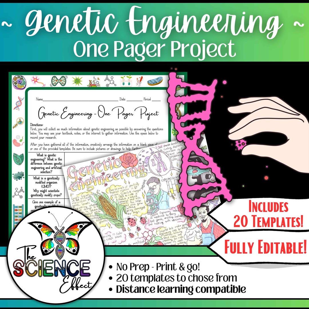Genetic Engineering One Pager Project ~ Science One Pager Research ...
