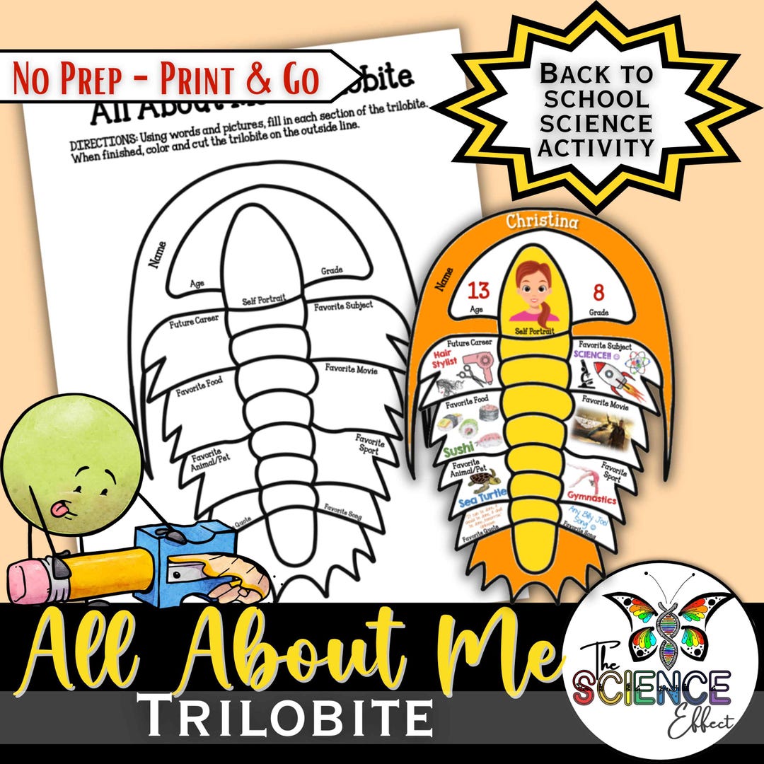 All About Me Trilobite Craft | Back to School Science Activity | First ...