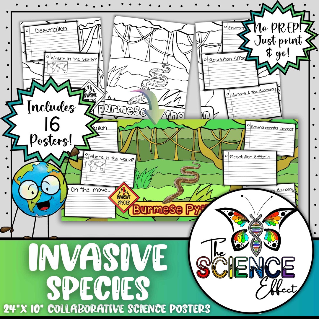Invasive Species Collaborative Research Poster Project ~ 16 Posters! - Etsy