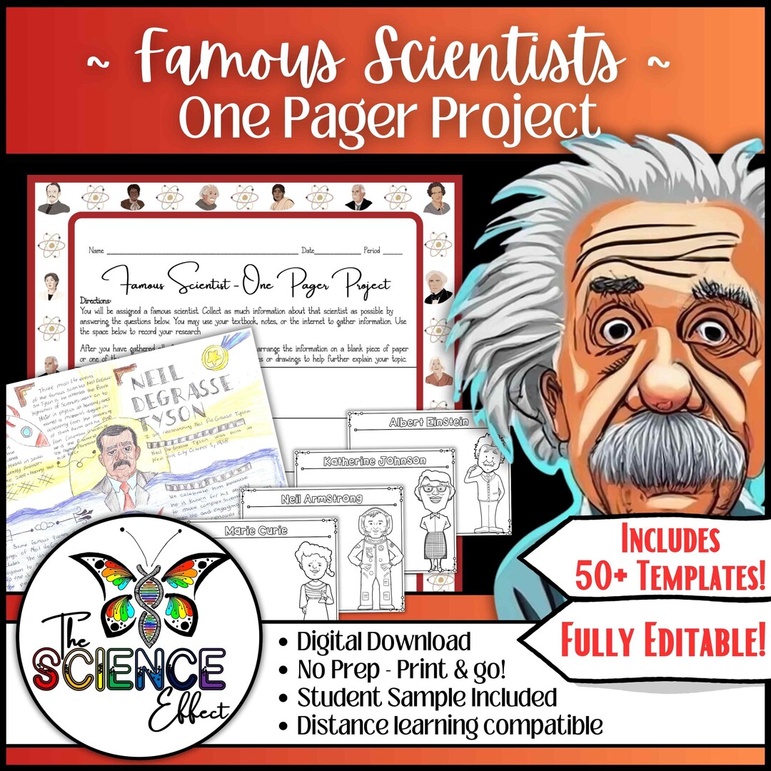 Famous Scientists One Pager Project ~ Science One Pager Research ...