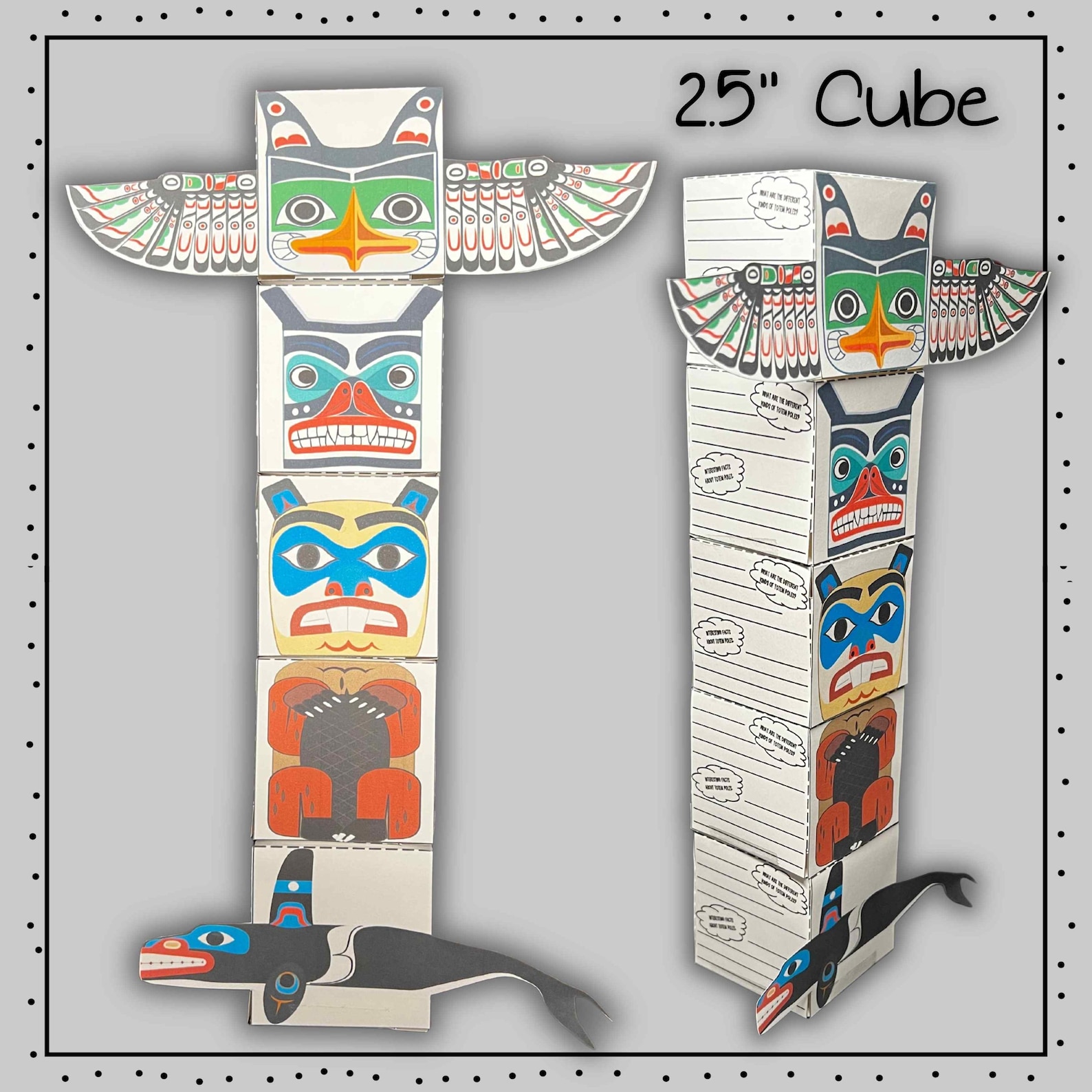 Native American Totem Pole Project Cube: 3D Science Craft (digital ...