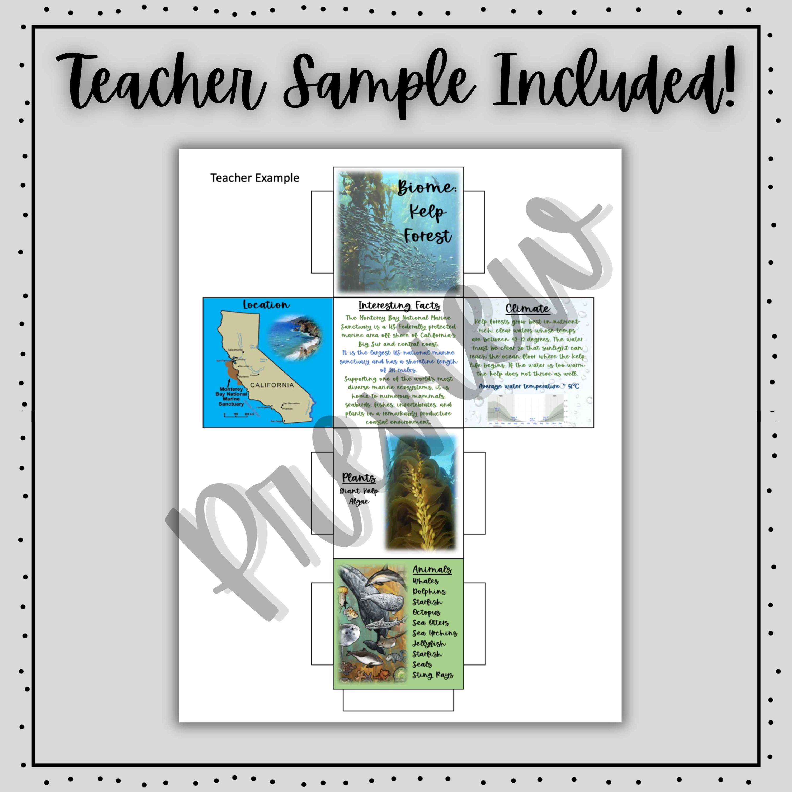 Biomes 3D Research Project Cube | Middle School Science Project ...