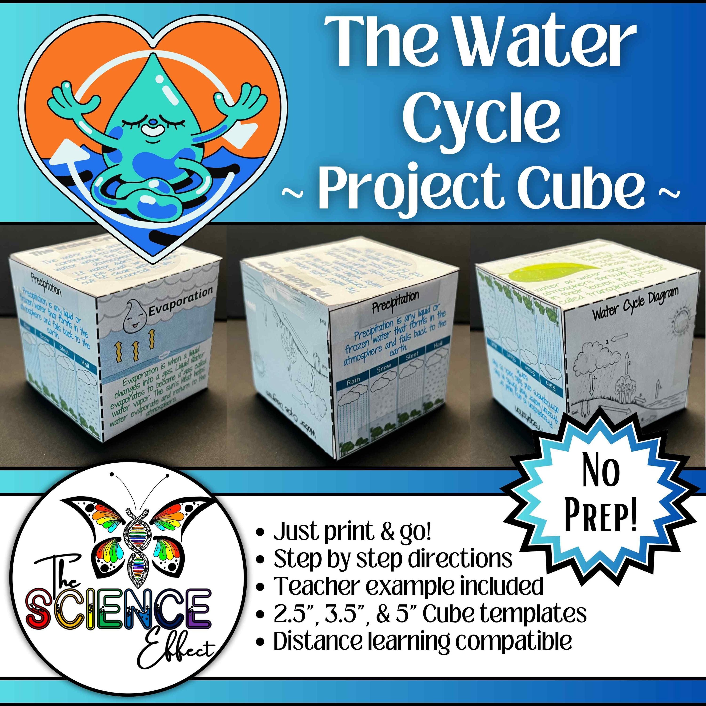 The Water Cycle 3D Research Project Cube | Middle School Science ...