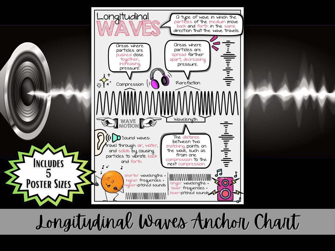 Longitudinal Waves Poster | Sound Waves Anchor Chart | Physics Poster ...