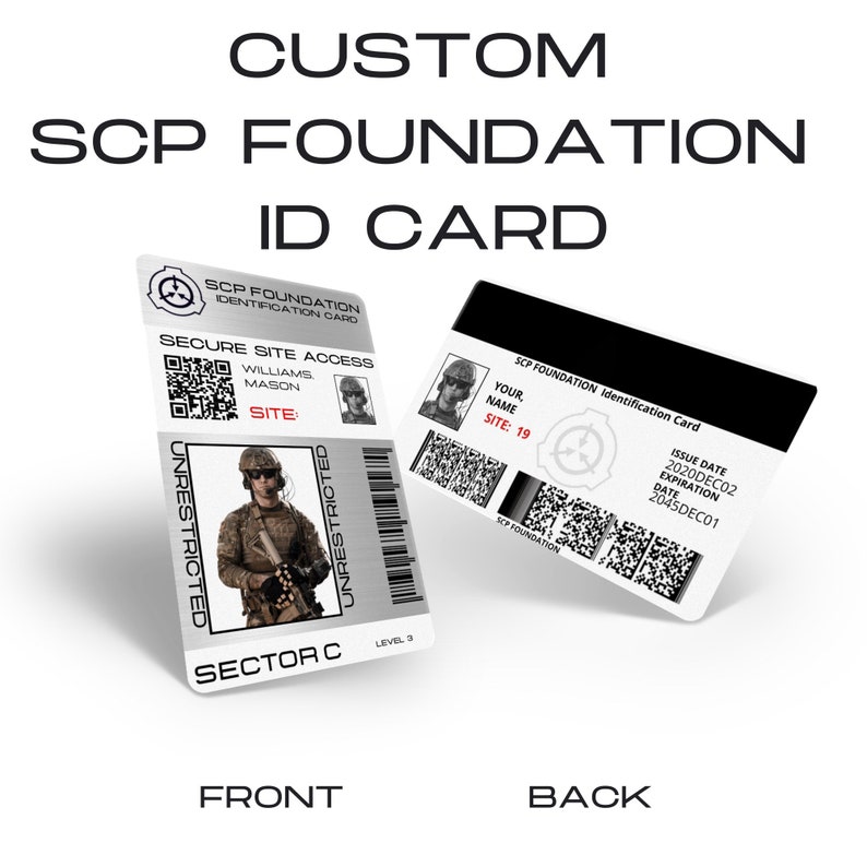 Carte daccès SCP FOUNDATION personnalisée - Etsy France
