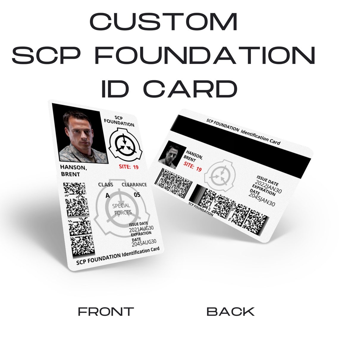 Carte daccès SCP FOUNDATION personnalisée - Etsy France